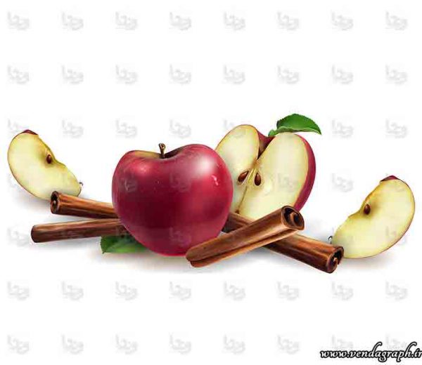 وکتور سیب و دارچین وندا گراف